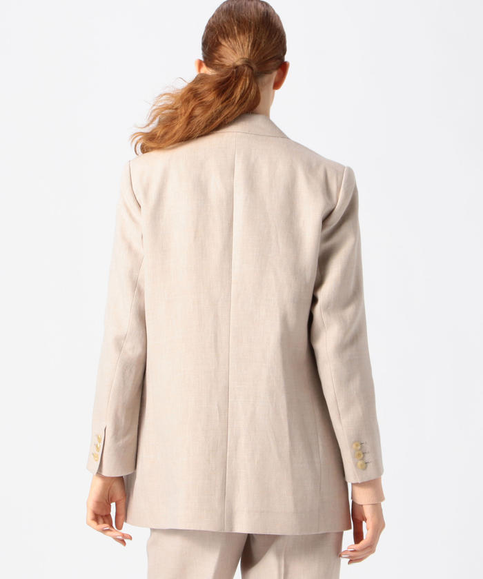 セール 50%OFF】リネンウールシルク ピークドラペルジャケット セール 50%OFF】リネンウールシルク ピークドラペルジャケット