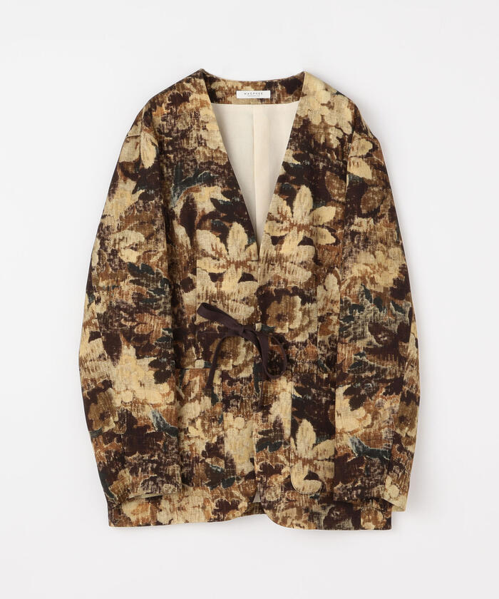 セール 40%OFF】フラワーカモフラージュプリント ノーカラー セール 40%OFF】フラワーカモフラージュプリント ノーカラー