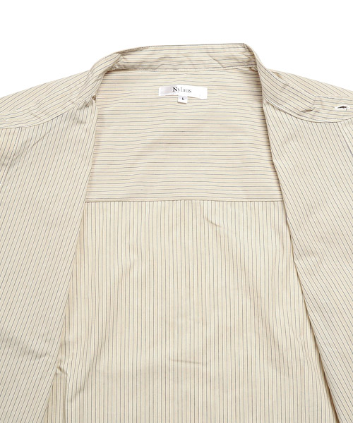 ラグスタイル LUXSTYLE ノーカラーストライプBIGシャツ/シャツ ラグスタイル LUXSTYLE ノーカラーストライプBIGシャツ/シャツ