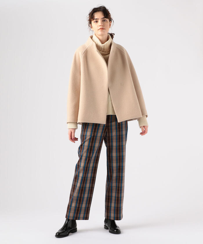 セール 30%OFF】リップルメルトン スタンドカラーショートコート セール 30%OFF】リップルメルトン スタンドカラーショートコート