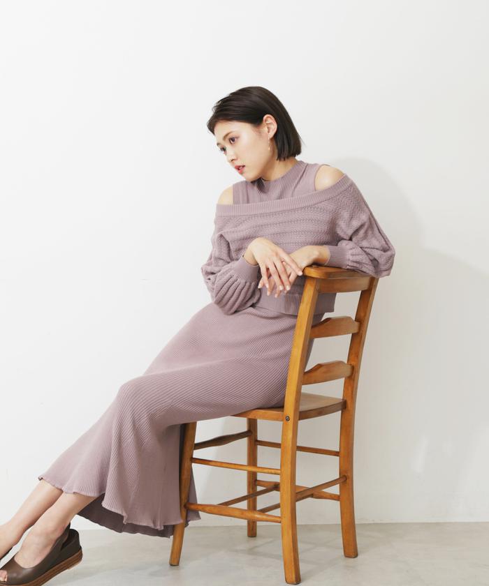 セール 60%OFF】ショートレイヤードニットワンピース(504508807 セール 60%OFF】ショートレイヤードニットワンピース(504508807