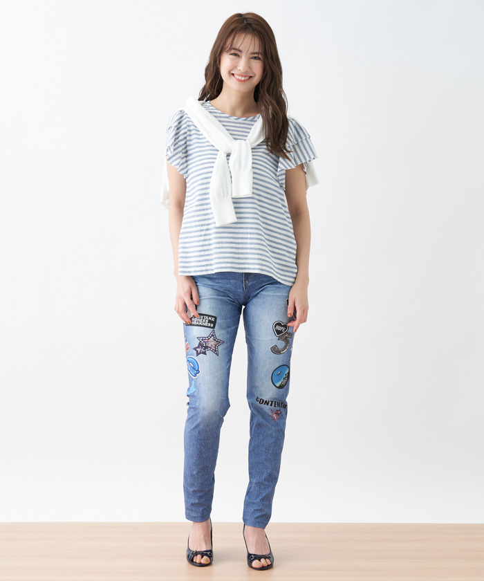 セール 50%OFF】トロンプルイユデニムパンツ(504580968 セール 50%OFF】トロンプルイユデニムパンツ(504580968