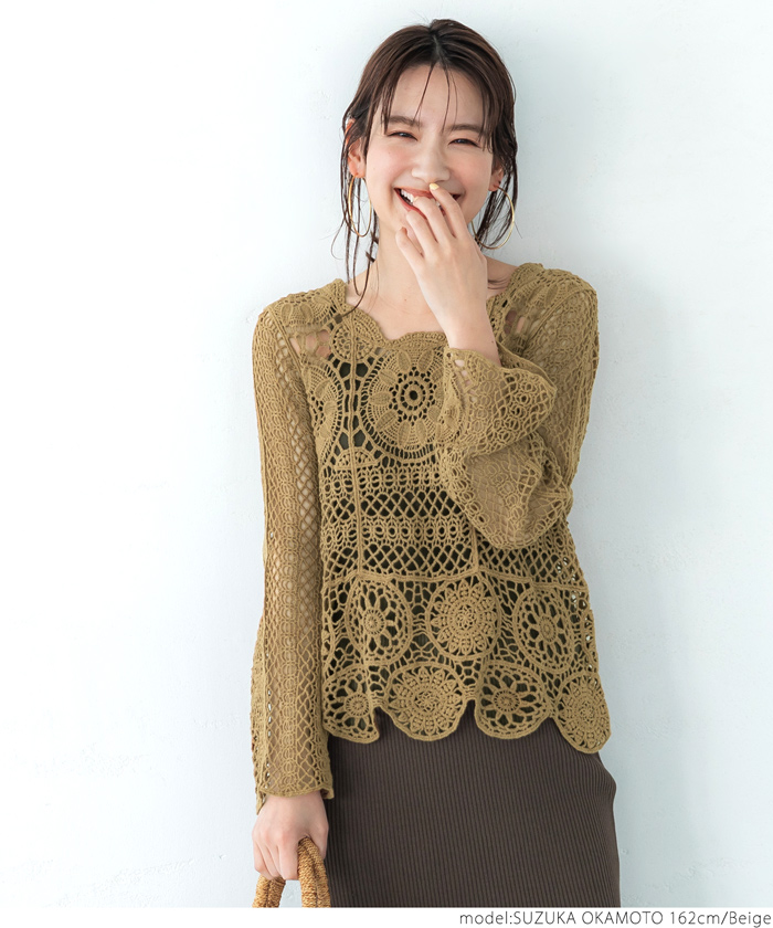 かぎ編みレーストップス (504542650) | コカ(coca) - d fashion かぎ編みレーストップス (504542650) | コカ(coca) - d fashion