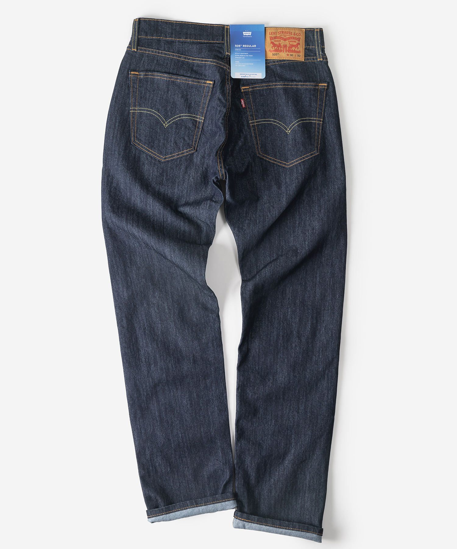LEVI'S】 リーバイス 505 クール素材 デニム インディゴブルー LEVI'S】 リーバイス 505 クール素材 デニム インディゴブルー