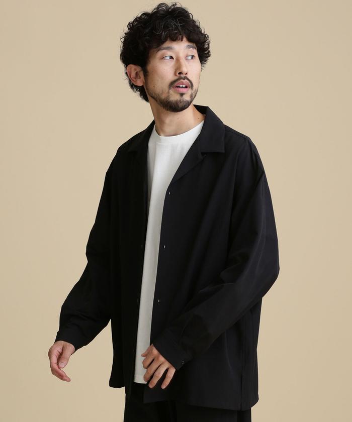 セール 60%OFF】LB.04/ストレッチワイドオープンカラーシャツ セール 60%OFF】LB.04/ストレッチワイドオープンカラーシャツ