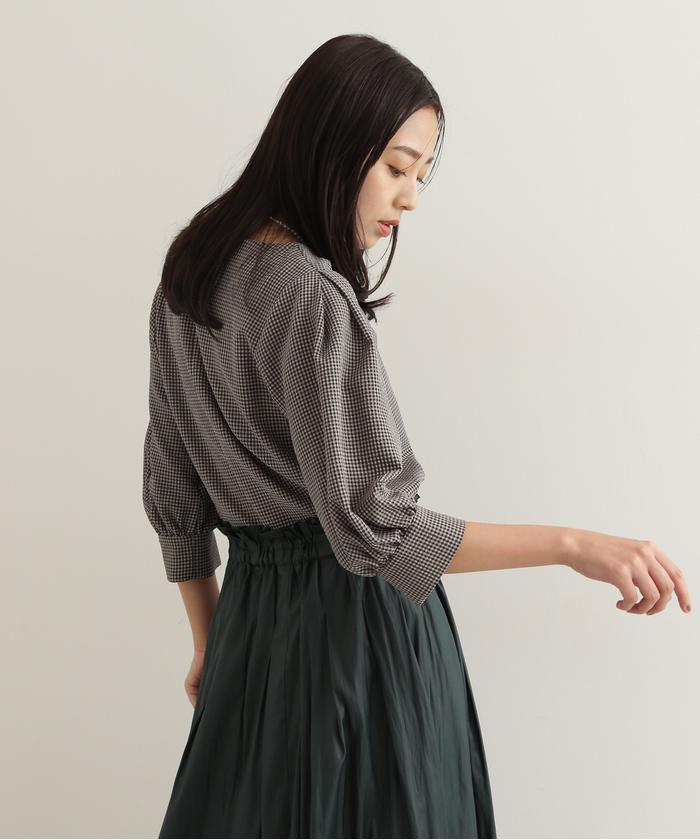 セール 30%OFF】オータムミニギンガムブラウス(504778666 セール 30%OFF】オータムミニギンガムブラウス(504778666