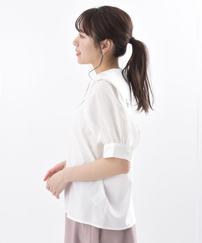 配色パイピング刺繍衿ブラウス(504800271) | アールピーエス(rps 配色パイピング刺繍衿ブラウス(504800271) | アールピーエス(rps