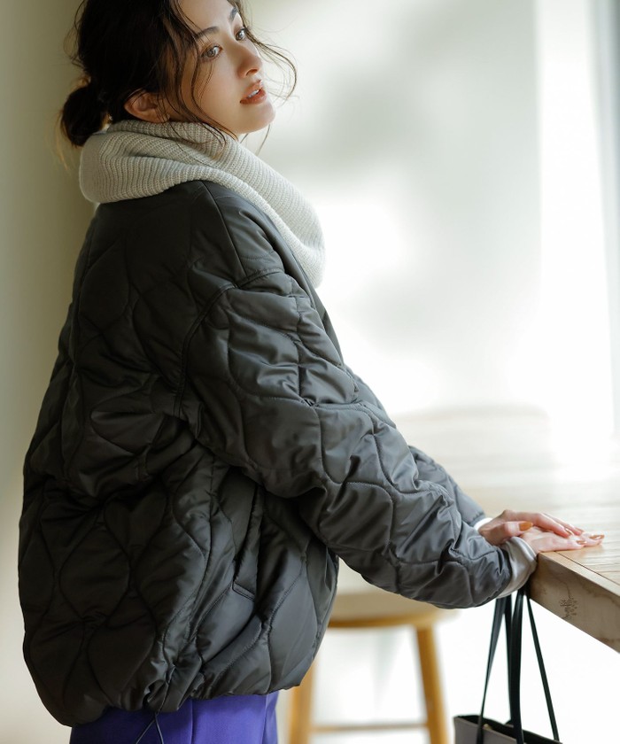 洗える】中綿キルティング ショート ブルゾン(504976110) | 23区 洗える】中綿キルティング ショート ブルゾン(504976110) | 23区
