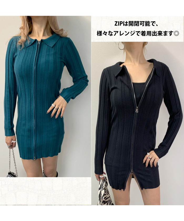 セール】ノンヘッジ non-hedge WZIPポロリブミニワンピース セール】ノンヘッジ non-hedge WZIPポロリブミニワンピース