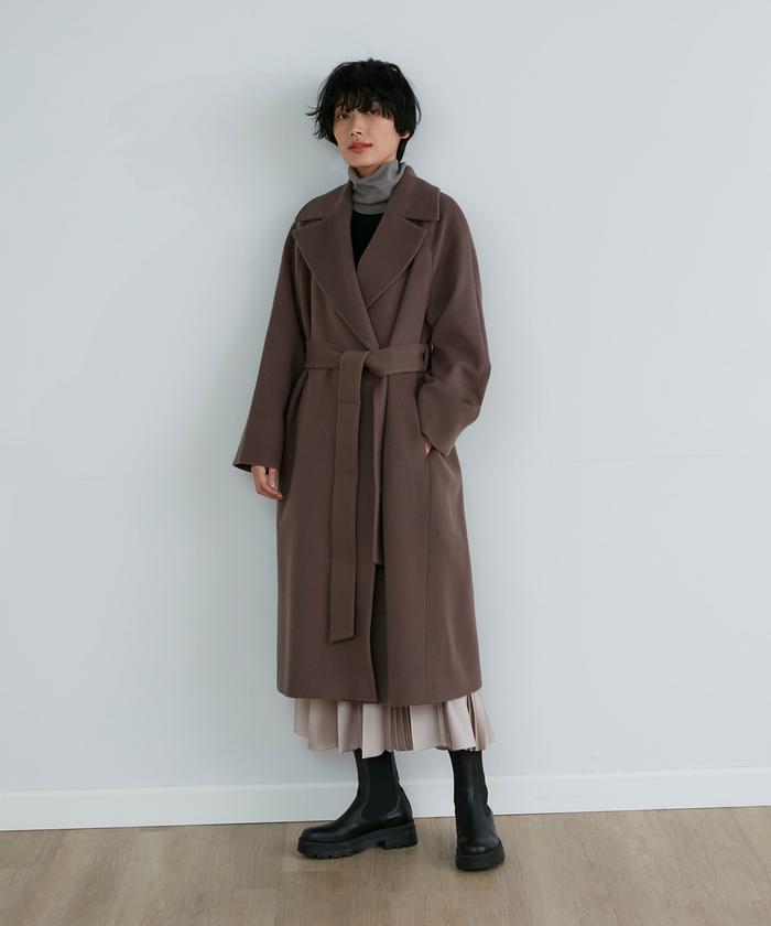 セール 50%OFF】ベルテッドラップコート(505039607) | イネド セール 50%OFF】ベルテッドラップコート(505039607) | イネド