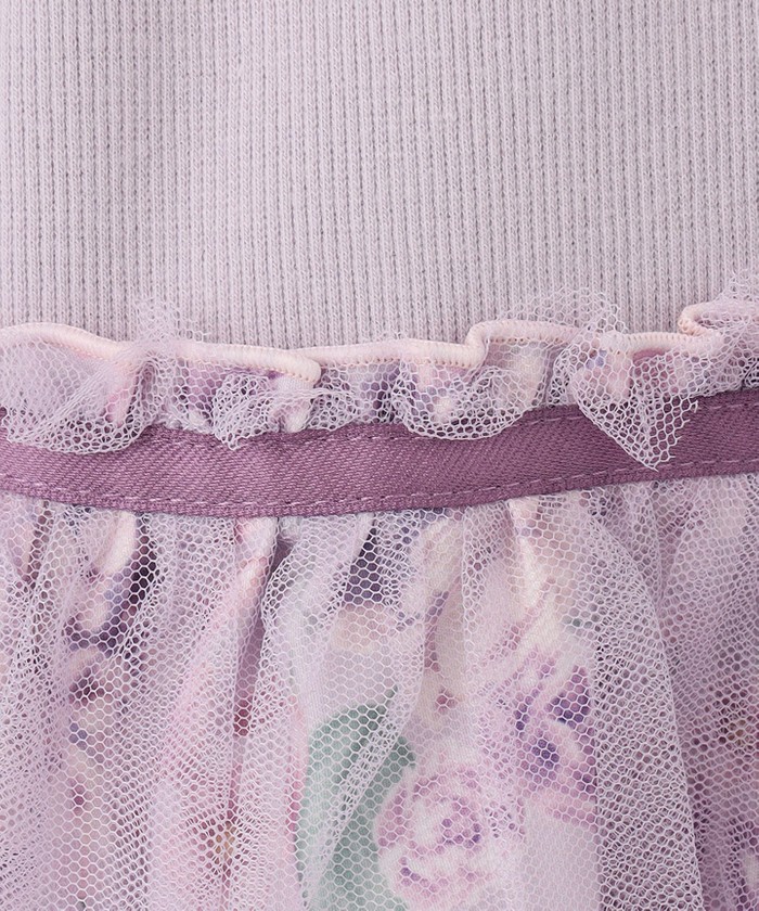 セール】花柄ドッキングチュールワンピース(504913541 セール】花柄ドッキングチュールワンピース(504913541