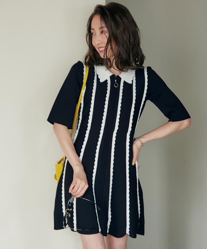 M Maglie 御座い le cassetto ×冨張愛 前ジップニットワンピース M Maglie 御座い le cassetto ×冨張愛 前ジップニットワンピース