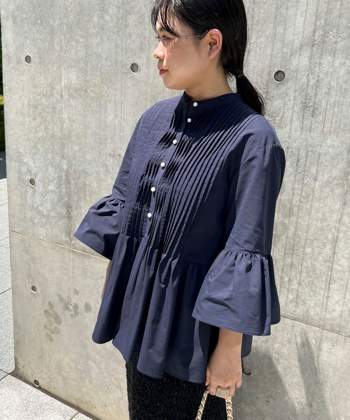 クーポン】【セール 35%OFF】ピンタックペプラムブラウス クーポン】【セール 35%OFF】ピンタックペプラムブラウス