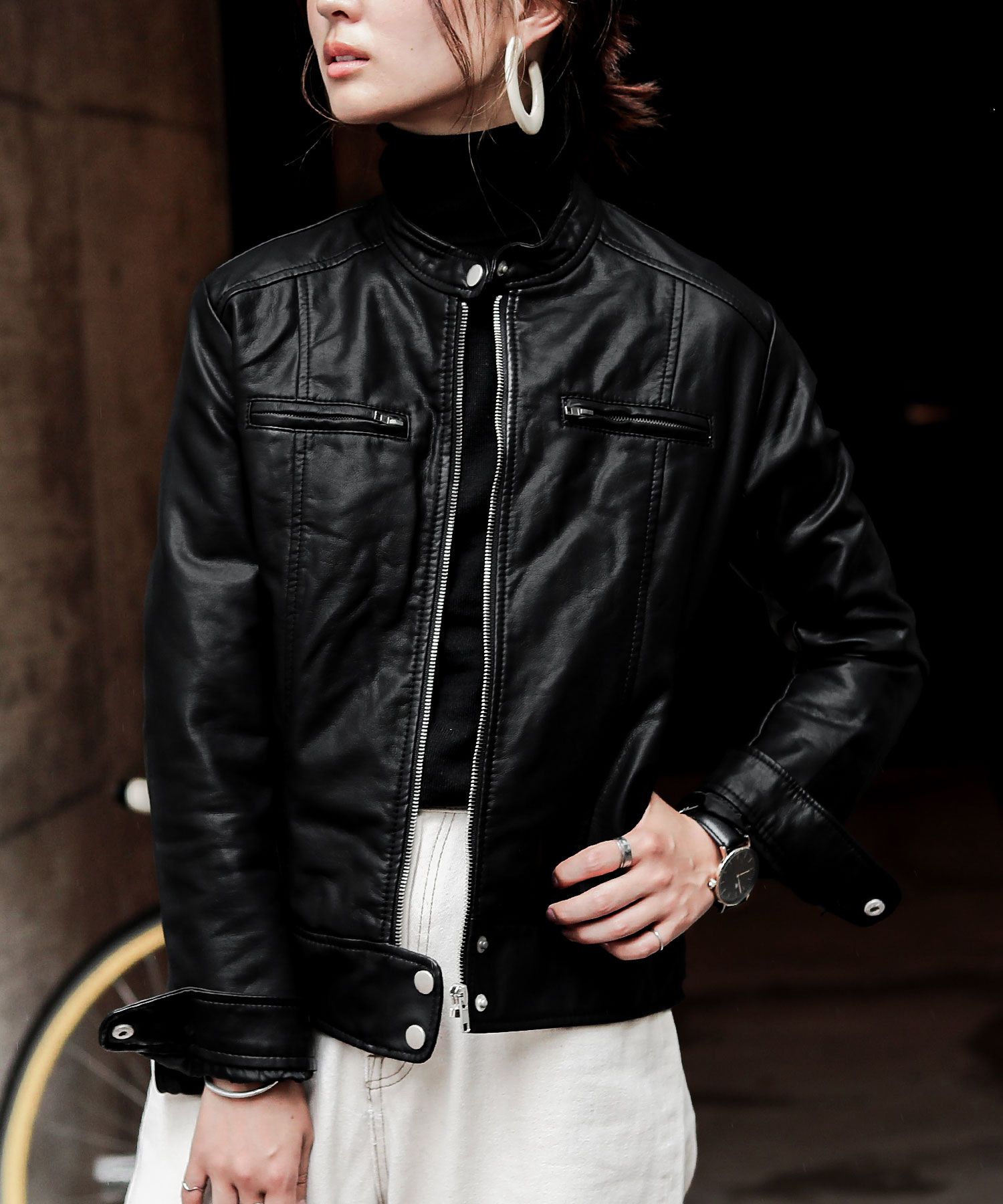 ファッションレター Fashion Letter フェイクシングルライダース ファッションレター Fashion Letter フェイクシングルライダース