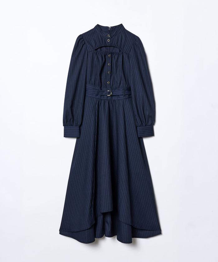 セール 50%OFF】デコルテあきストライプワンピース(505769427 セール 50%OFF】デコルテあきストライプワンピース(505769427