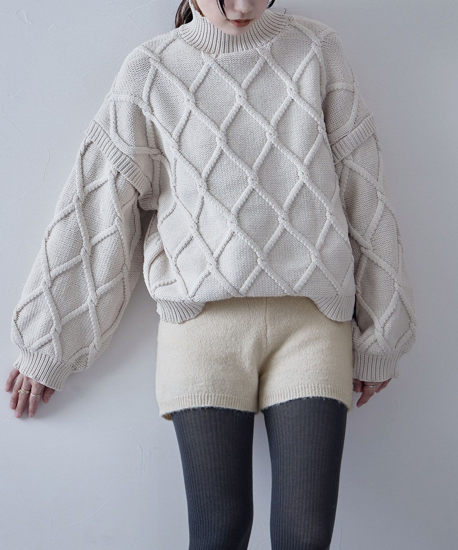 etoll. エトル モヘアタッチニットショートパンツ ボトムス etoll. エトル モヘアタッチニットショートパンツ ボトムス