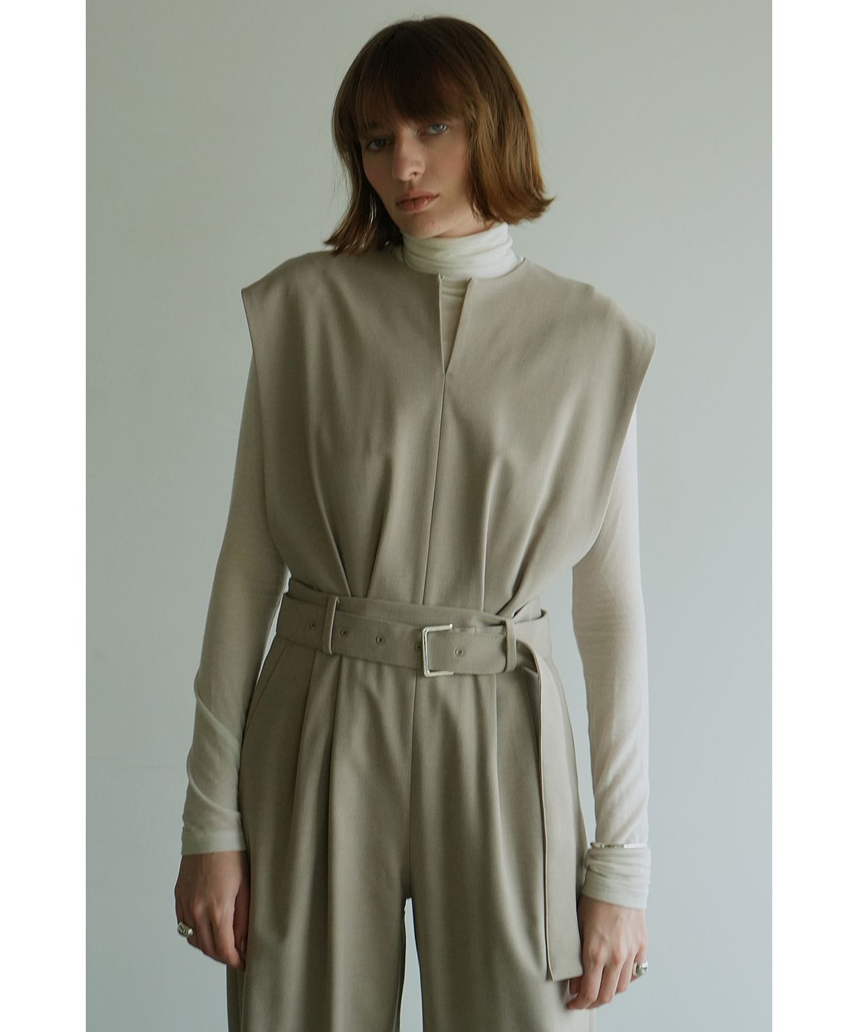 セール 50%OFF】SLEEVELESS BELTED ALL IN ONE(505796417 セール 50%OFF】SLEEVELESS BELTED ALL IN ONE(505796417