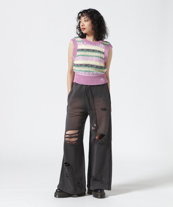 MAISON SPECIAL/Sweat Distressed Wide Pants(505968146 MAISON SPECIAL/Sweat Distressed Wide Pants(505968146