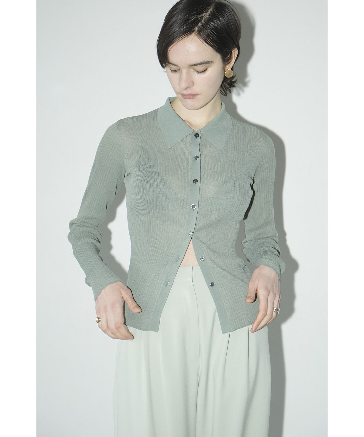 セール】SHEER RIB KNIT SHIRT(506005330) | クラネ(CLANE) - d セール】SHEER RIB KNIT SHIRT(506005330) | クラネ(CLANE) - d