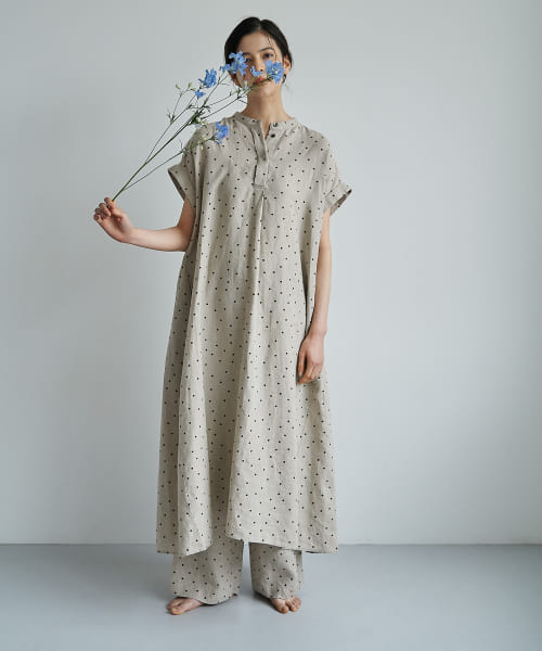 セール 30%OFF】リネンドットイージーパンツ(506009696 セール 30%OFF】リネンドットイージーパンツ(506009696