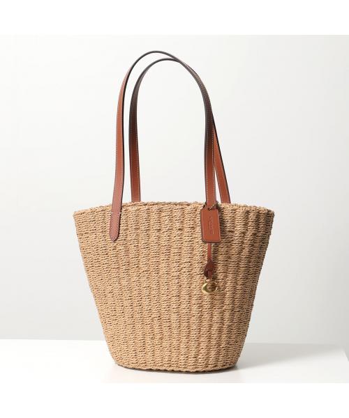 セール】COACH かごバッグ SM STRAW TOTE CQ785(506169553 セール】COACH かごバッグ SM STRAW TOTE CQ785(506169553