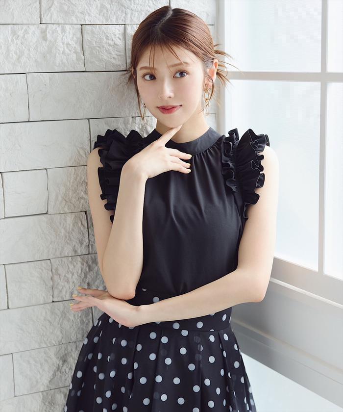 セール 30%OFF】シアードットボリュームフレアスカート セール 30%OFF】シアードットボリュームフレアスカート