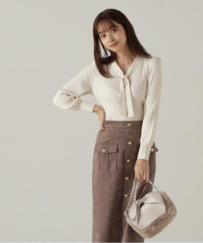 セール】クロスタイ付きニット24AW(506770432) | プロポーション セール】クロスタイ付きニット24AW(506770432) | プロポーション