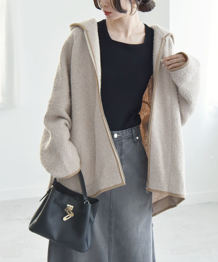 セール 40%OFF】quaranciel: ループヤーン ダブルジップ セール 40%OFF】quaranciel: ループヤーン ダブルジップ