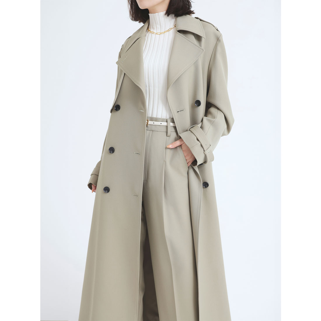 セール 40%OFF】アニュアンス anuans ウールギャバジントレンチ セール 40%OFF】アニュアンス anuans ウールギャバジントレンチ