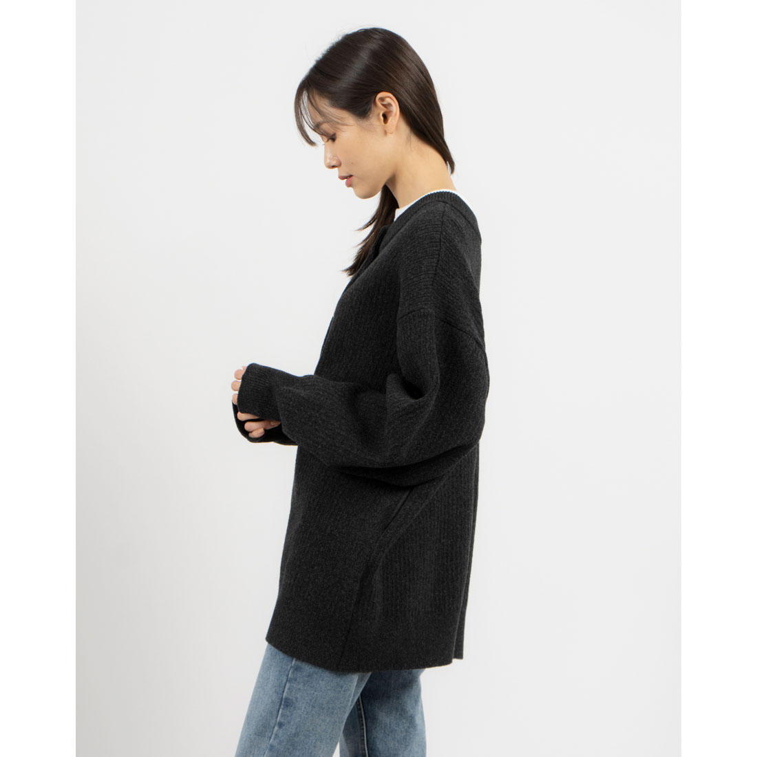 クラネ CLANE W FACE COLOR MIX HOLE SLEEVE C/D(507861261 クラネ CLANE W FACE COLOR MIX HOLE SLEEVE C/D(507861261