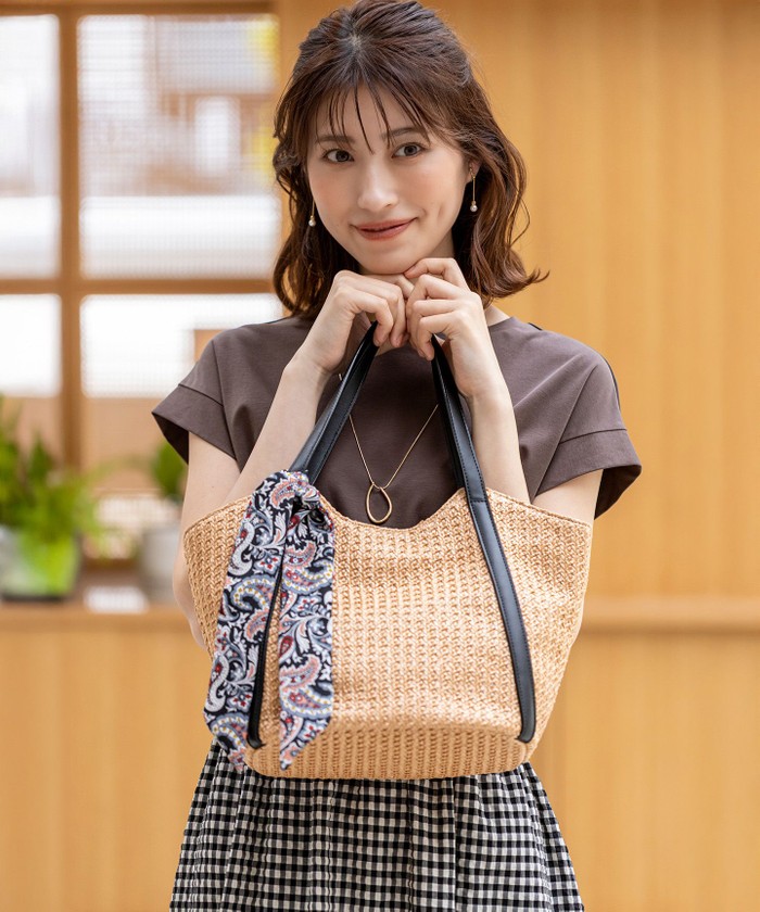 スカーフ付き カゴバッグ(508140534) | エニィ スィス(anySiS スカーフ付き カゴバッグ(508140534) | エニィ スィス(anySiS