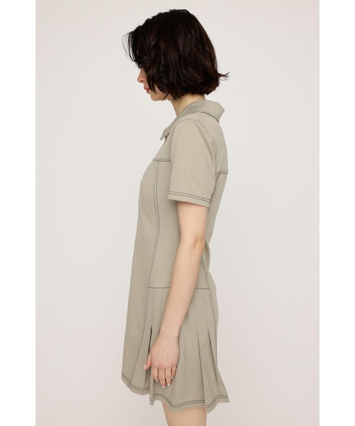 FRONT ZIP SIDE PLEATS ショートワンピース(508176964) | スライ FRONT ZIP SIDE PLEATS ショートワンピース(508176964) | スライ