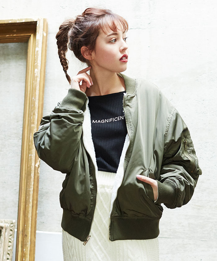 【セール】C・エコファーリバーシブルMA－1(501254283) | イング(INGNI) - d fashion