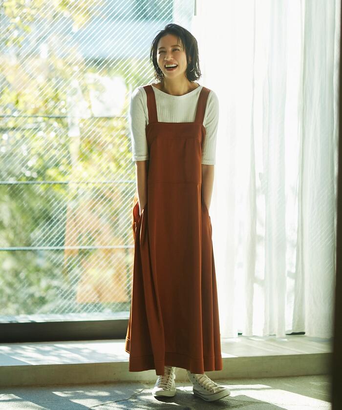 ロートレアモン 大草直子 キャミソールワンピース 7号 キャメル ロートレアモン 大草直子 キャミソールワンピース 7号 キャメル