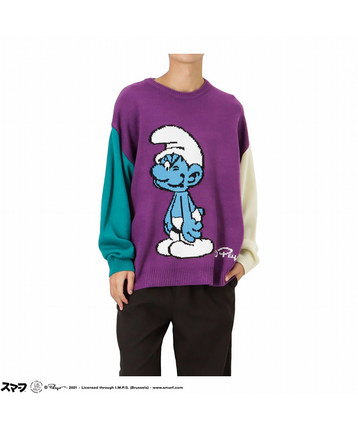 マックハウス Mac-House Smurf スマーフ ニット 1715034ーZ マックハウス Mac-House Smurf スマーフ ニット 1715034ーZ