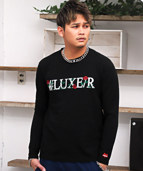ラグスタイル LUXSTYLE LUXE/R(ラグジュ)バラ刺繍ロンT/ロンT ラグスタイル LUXSTYLE LUXE/R(ラグジュ)バラ刺繍ロンT/ロンT