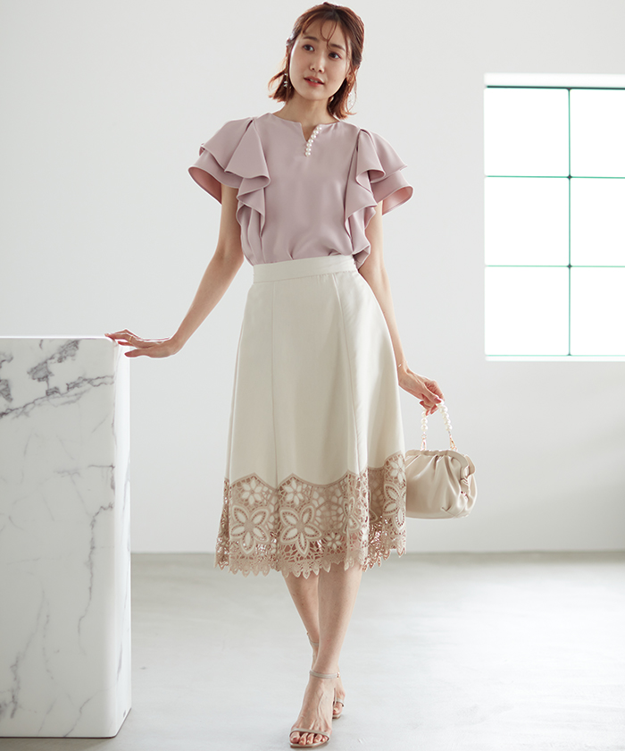 セール 70%OFF】裾刺繍フレアスカート(504493038) | レッセ セール 70%OFF】裾刺繍フレアスカート(504493038) | レッセ