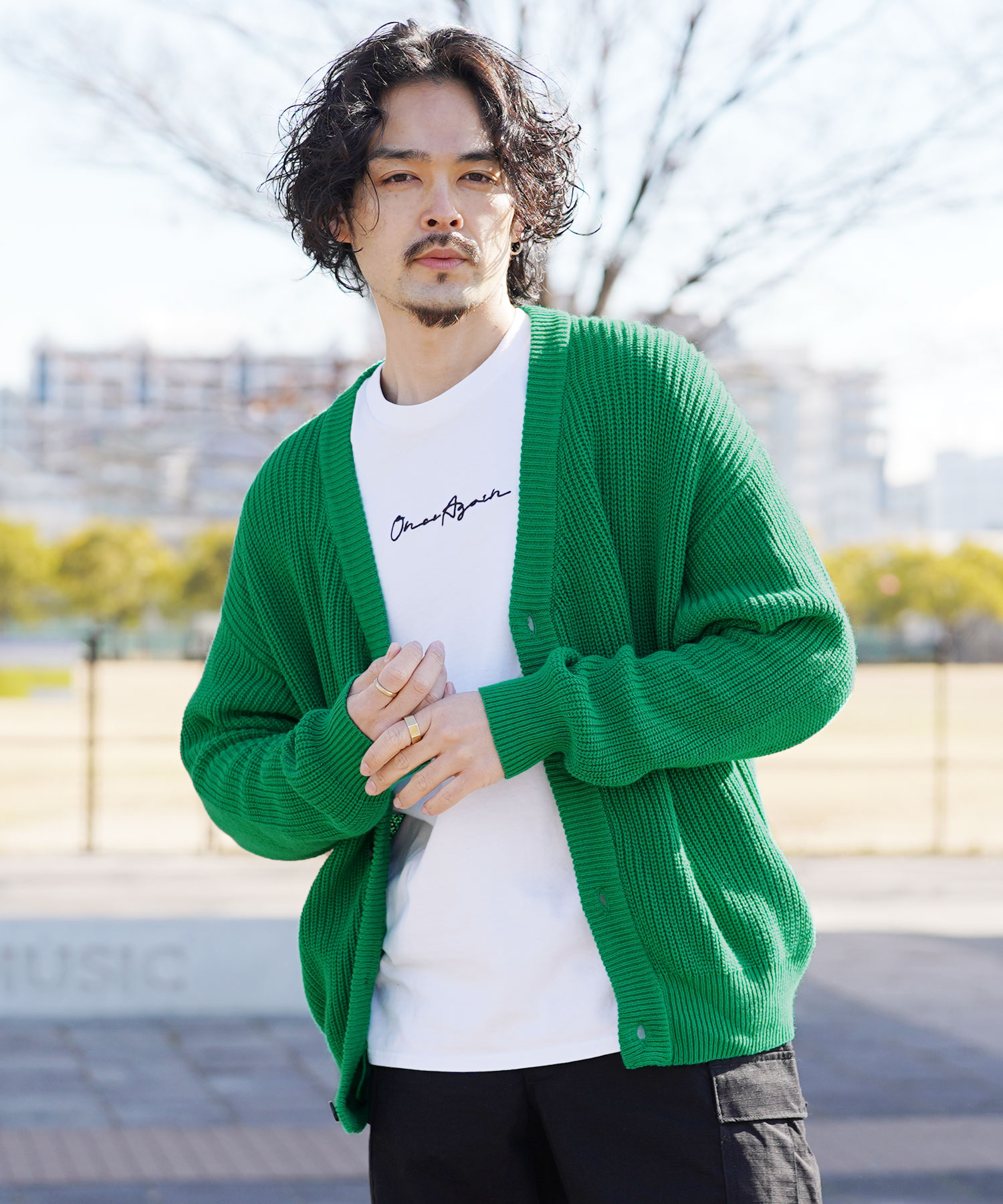 ジギーズショップ JIGGYS SHOP ハイバルキー片畦カーディガン ジギーズショップ JIGGYS SHOP ハイバルキー片畦カーディガン