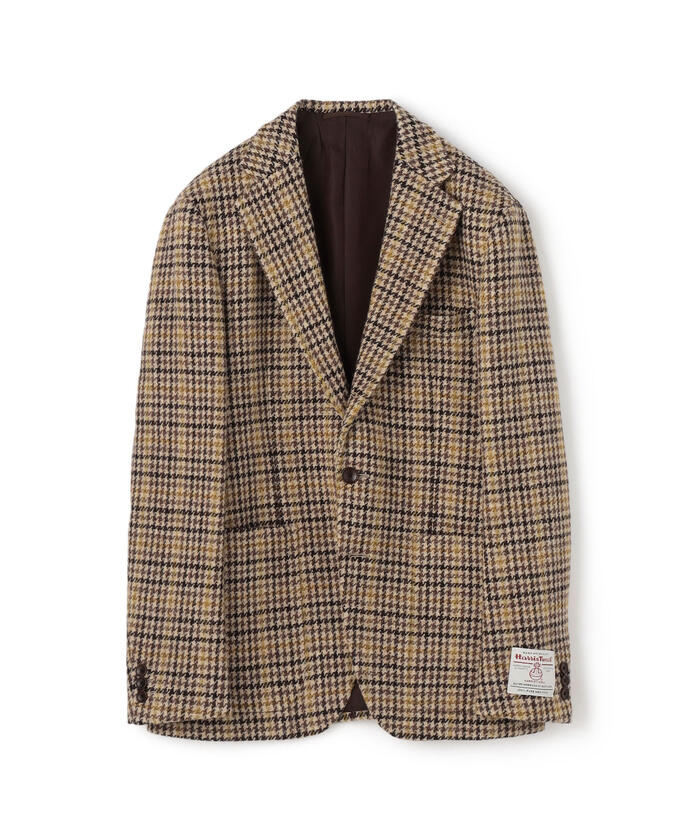 TOMORROWLAND×Harris Tweed ノーカラーブルゾン 見せつける TOMORROWLAND×Harris Tweed ノーカラーブルゾン 見せつける
