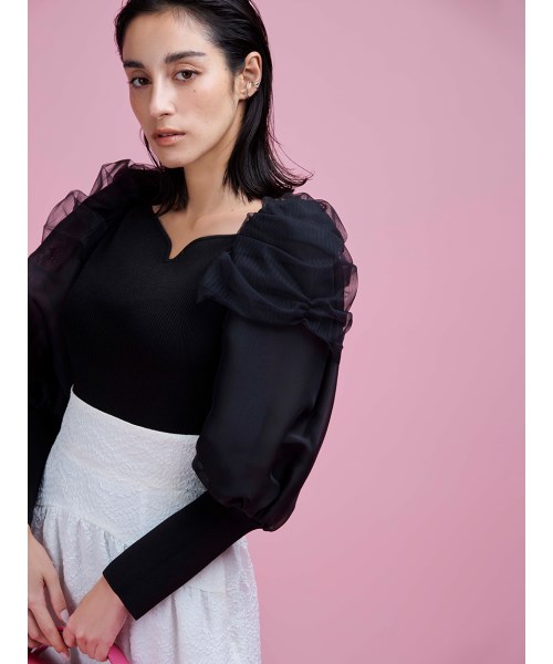 セール 50%OFF】シアースリーブニットプルオーバー(505118049 セール 50%OFF】シアースリーブニットプルオーバー(505118049
