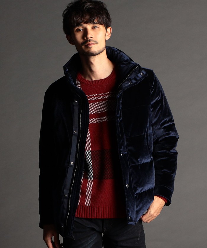 セール 50%OFF】ニットベロア スタンドダウンブルゾン(505657795 セール 50%OFF】ニットベロア スタンドダウンブルゾン(505657795