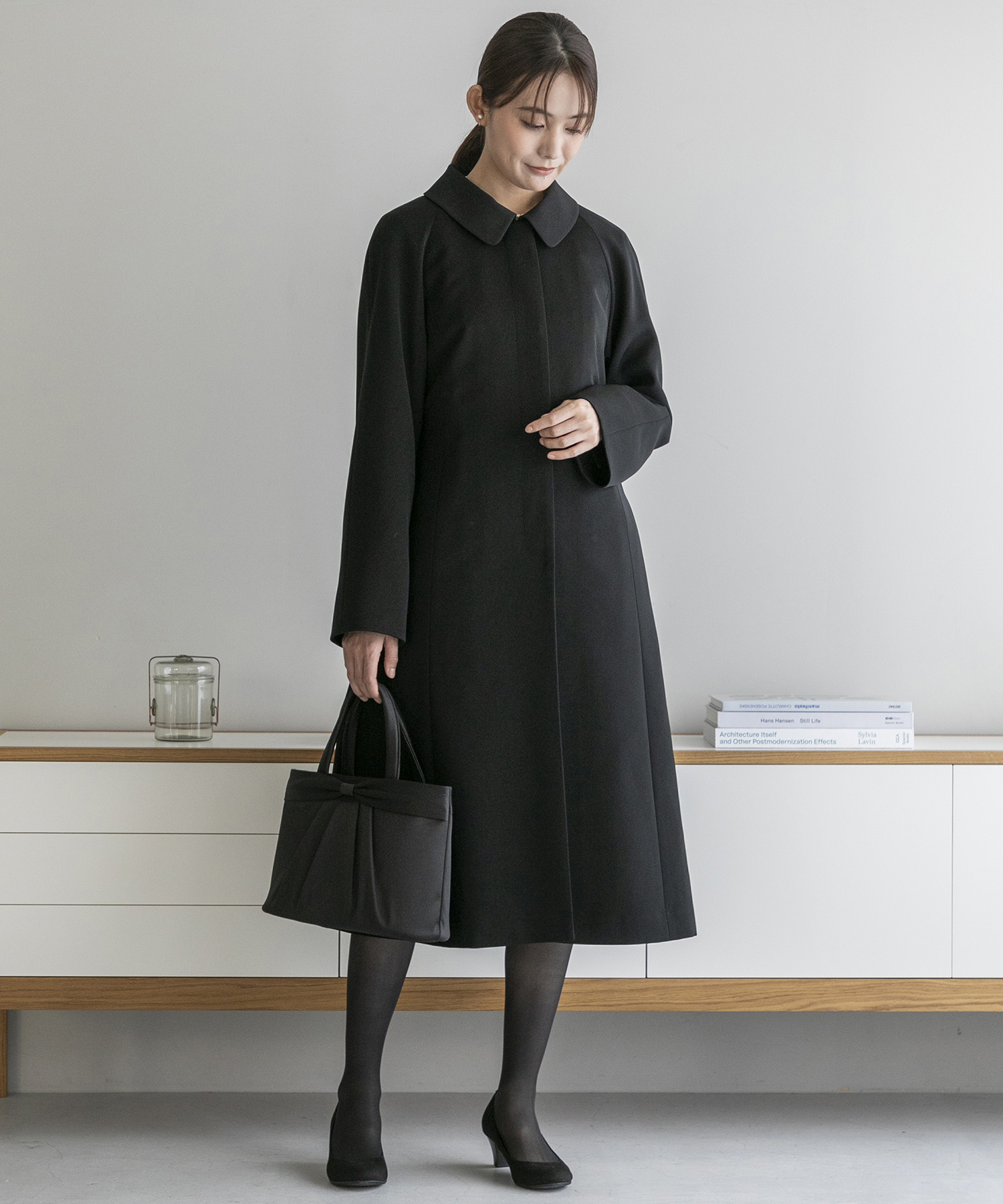 喪服】ブラックフォーマルコート/ライナー付き/レディース 喪服】ブラックフォーマルコート/ライナー付き/レディース