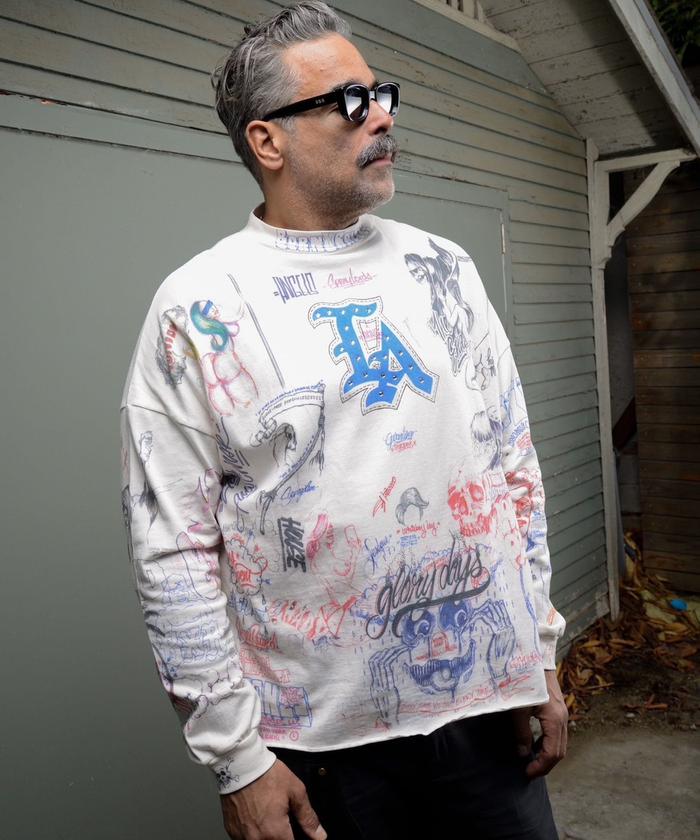 SAINT MICHAEL/セント マイケル×ボーンXレイズド/BR_LS TEE/LA SAINT MICHAEL/セント マイケル×ボーンXレイズド/BR_LS TEE/LA