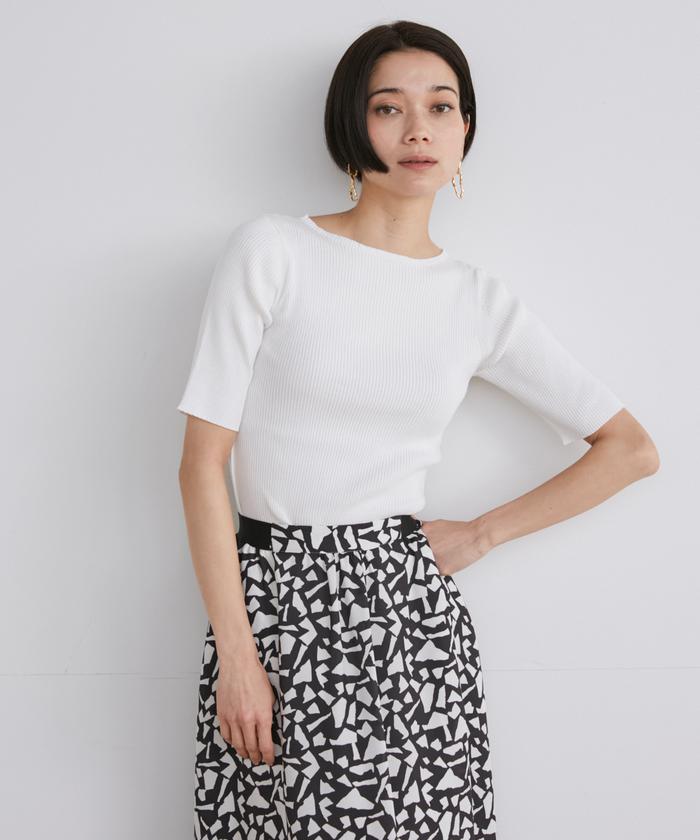 半袖リブニット(506131421) | イネド(INED) - d fashion
