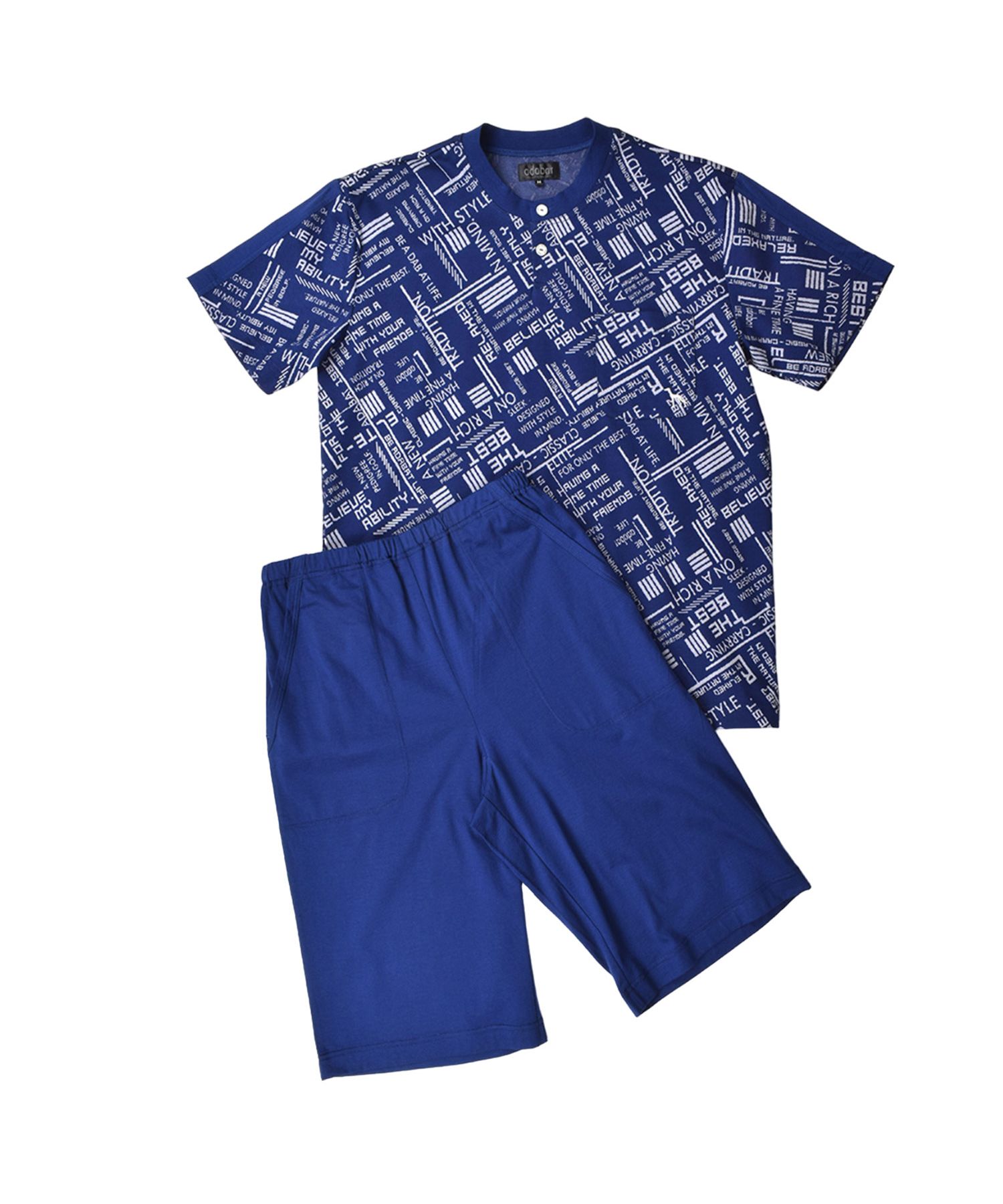 アダバット adabat ルームウェア 部屋着 セットアップ ナイトウェア メンズ 半袖ヘンリーネックパジャマ グレー ネイビー 0230－96(506419324) | アダバット ...