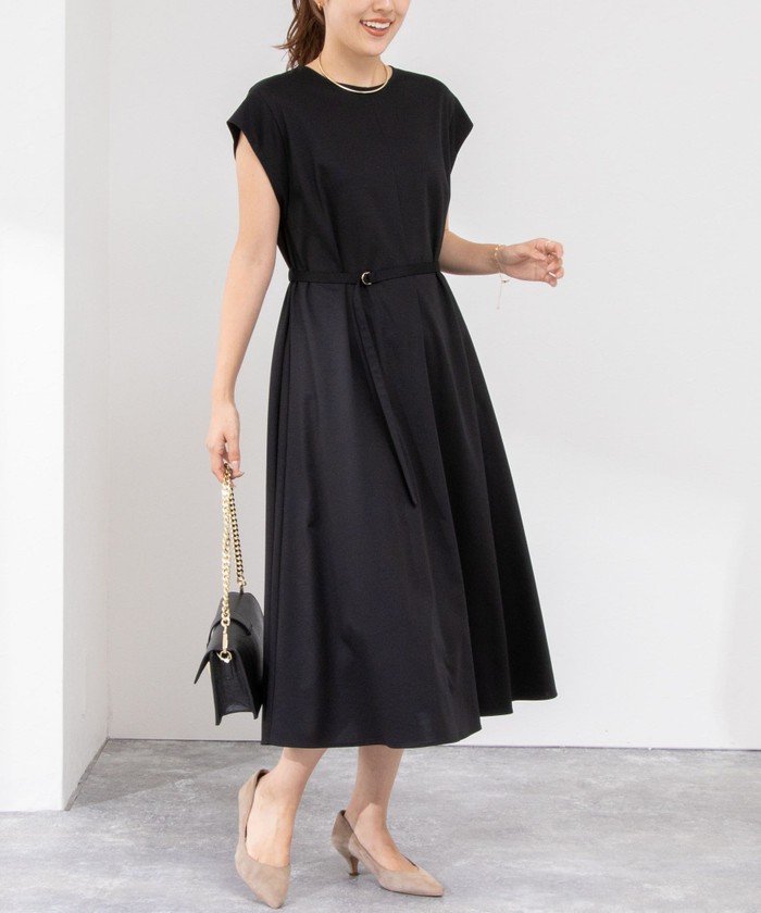 セール 40%OFF】ウォッシャブルポンチフレアワンピース セール 40%OFF】ウォッシャブルポンチフレアワンピース