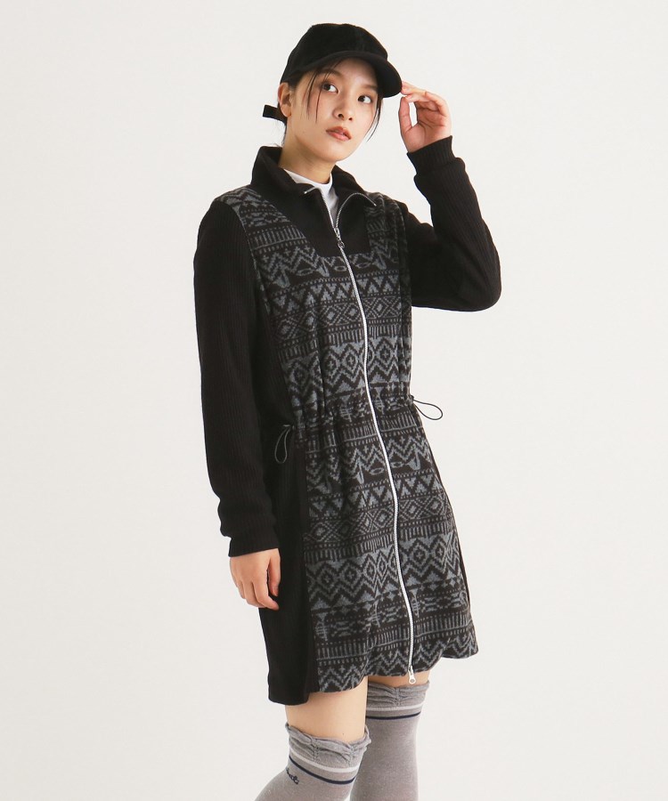 【セール】アダバット adabat 【吸湿発熱】JAZZデザイン フルジップワンピース(506734208) | アダバット(adabat) - d fashion