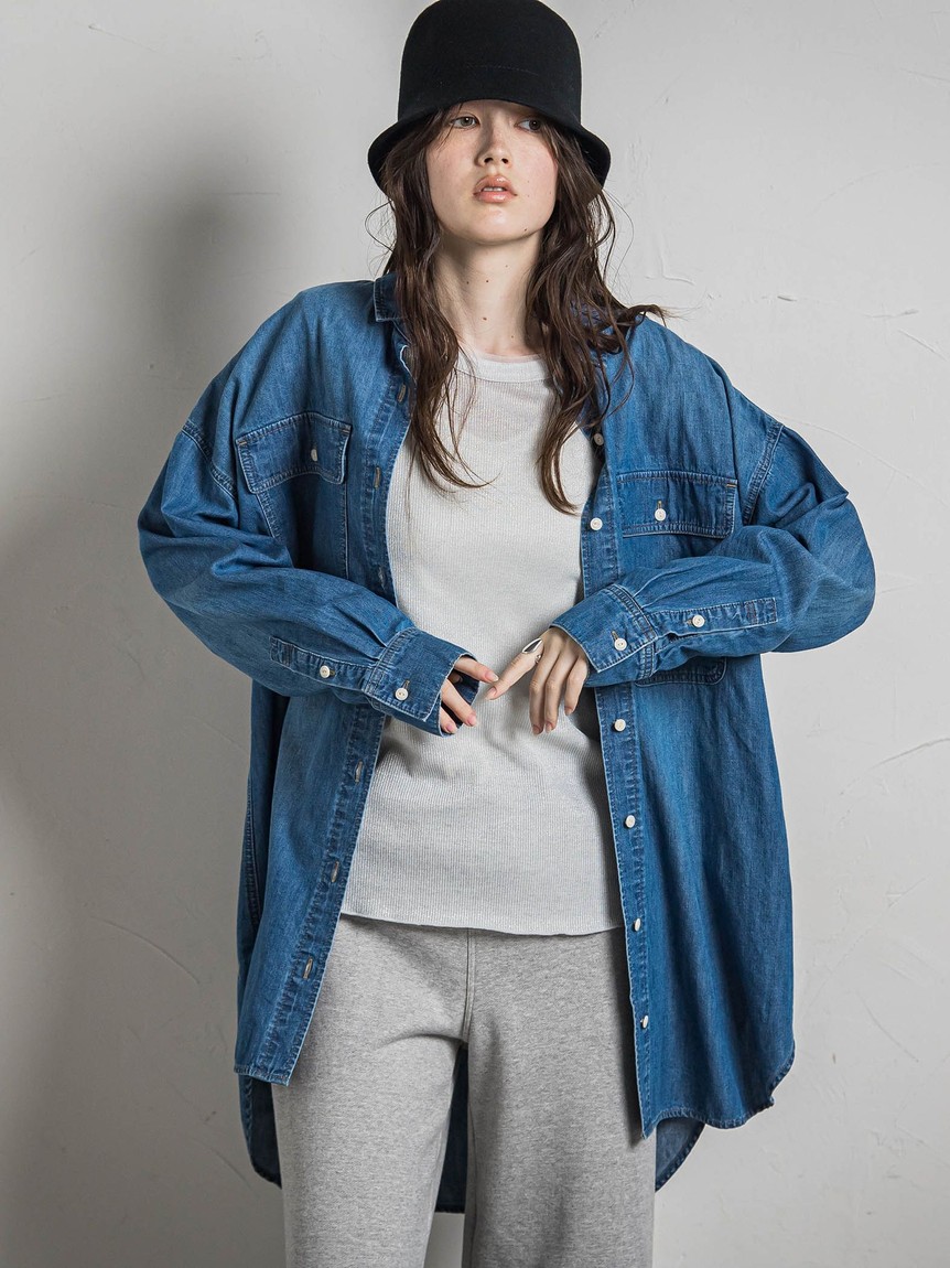 メイソングレイ MAYSON GREY デニムオーバーシャツ≪洗濯機で メイソングレイ MAYSON GREY デニムオーバーシャツ≪洗濯機で