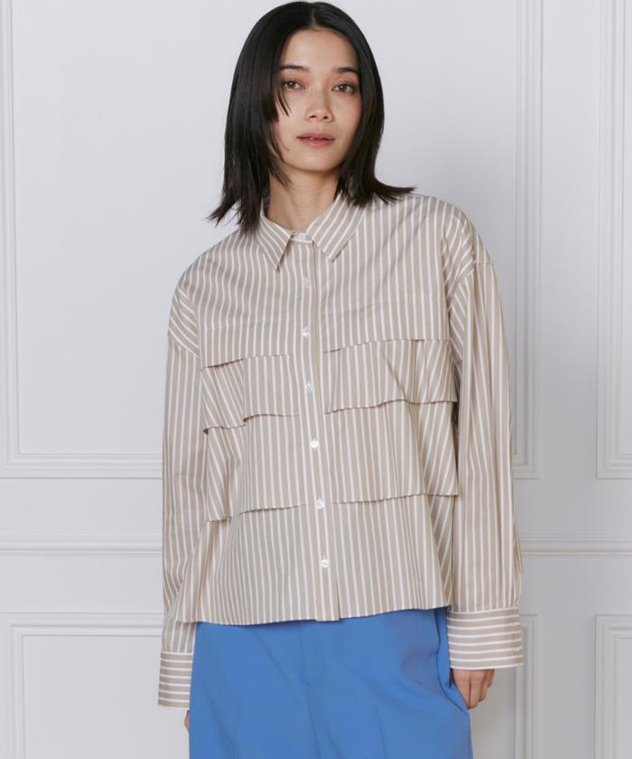 フリルシャツ《YVON》(508016475) | イネド(INED) - d fashion