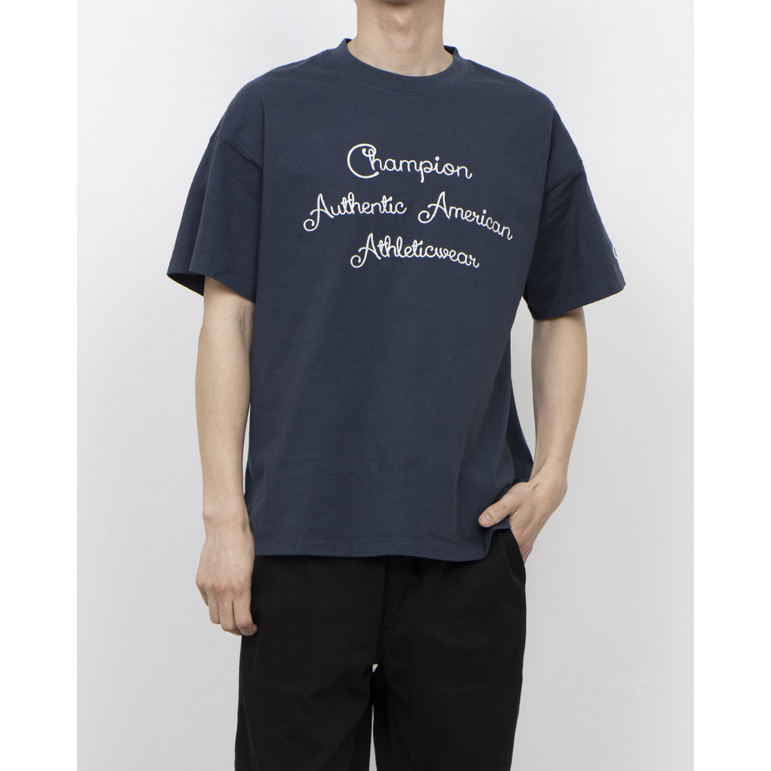【セール】チャンピオン Champion チャンピオン メンズ 半袖Tシャツ SHORT SLEEVE T－SHIRT C3－B327 (ネイビー)(508122217) | チャンピオン ...